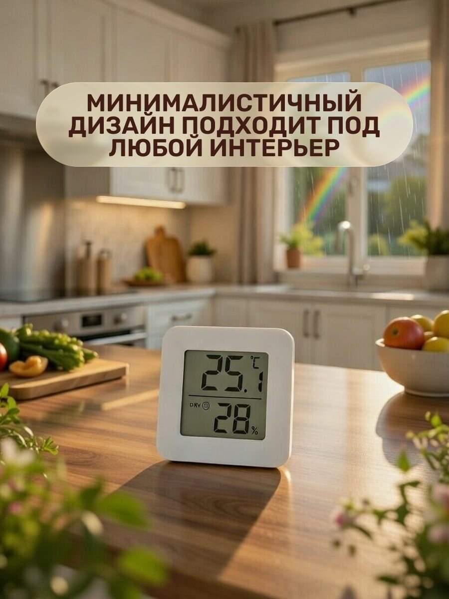 Термометр комнатный электронный с гигрометром, для теплицы, для дома