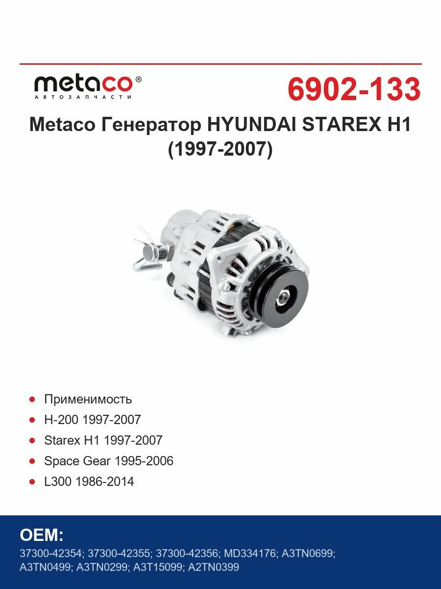 Metaco Генератор HYUNDAI STAREX H1 (1997-2007)