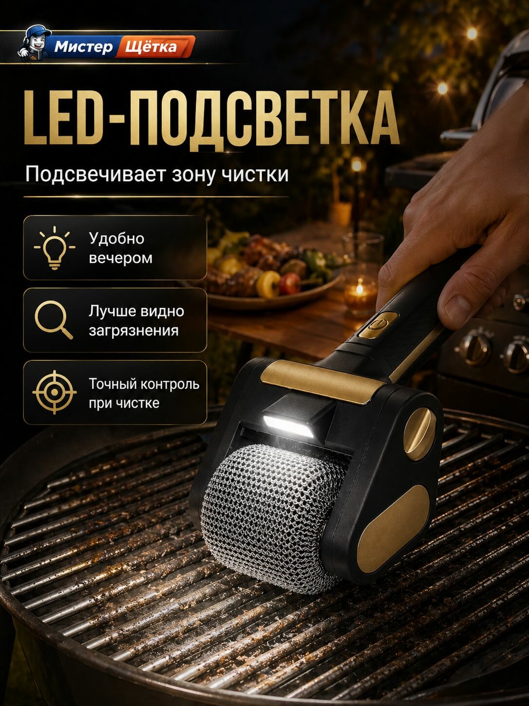 Щетка для чистки гриля, 1 предм.