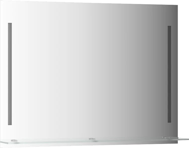 Зеркало Evoform Ledline-S BY 2166 100x75 со светодиодной подсветкой, с полкой, 100 см, зеркало настенное в ванную, в современном стиле