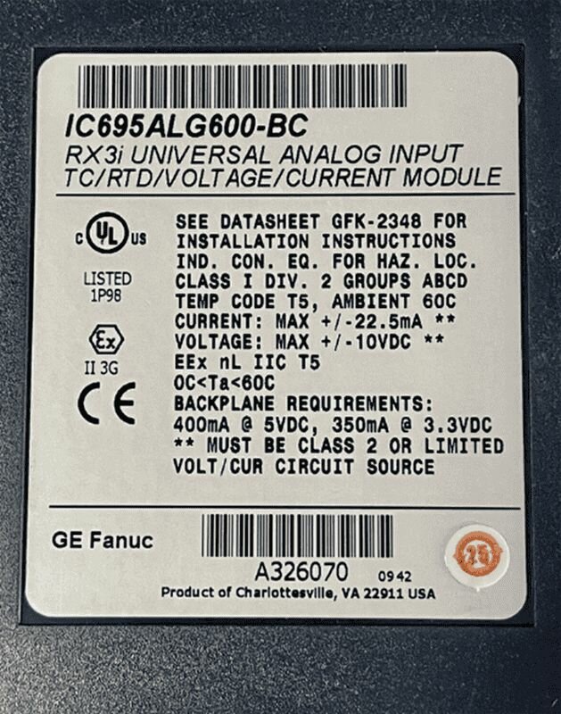 Модуль GE FANUC IC695ALG600-BC