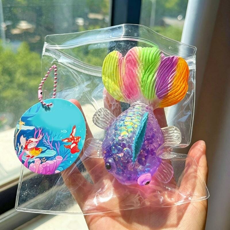 Радужная игрушка-антистресс в форме золотой рыбки, Фиолетовый