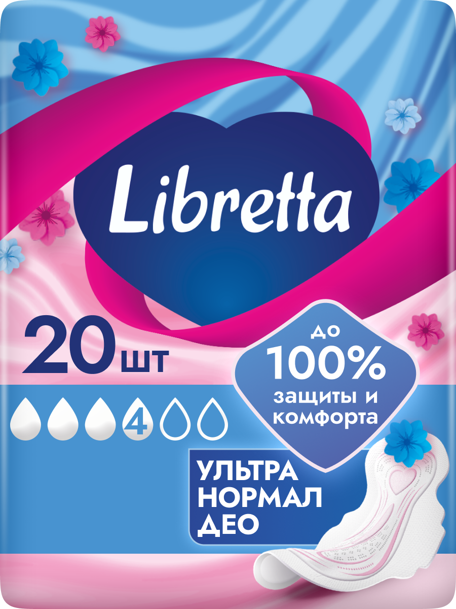 Прокладки Libretta Ультра Нормал ДЕО с мягкой поверхностью, 20 шт.
