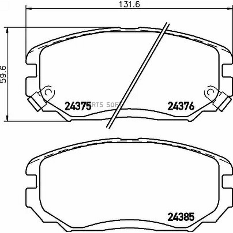 Колодки тормозные HYUNDAI NF передние (4шт.) MINTEX от официального дистрибьютора, MINTEX, артикул MDB2753