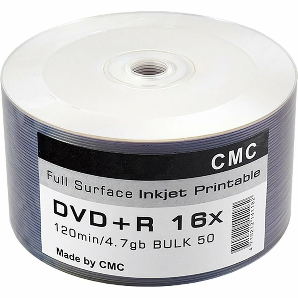 Носители информации CMC DVD+R 4,7 GB 16x Bulk/50 Full Ink Print, 2055998