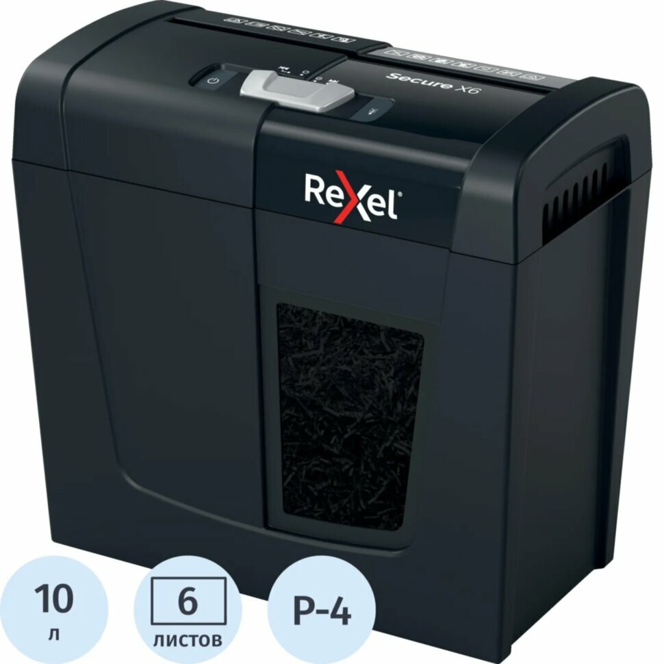Шредер (уничтожитель) Rexel Secure X6 4ур. секр,6лист,10л, 1416203