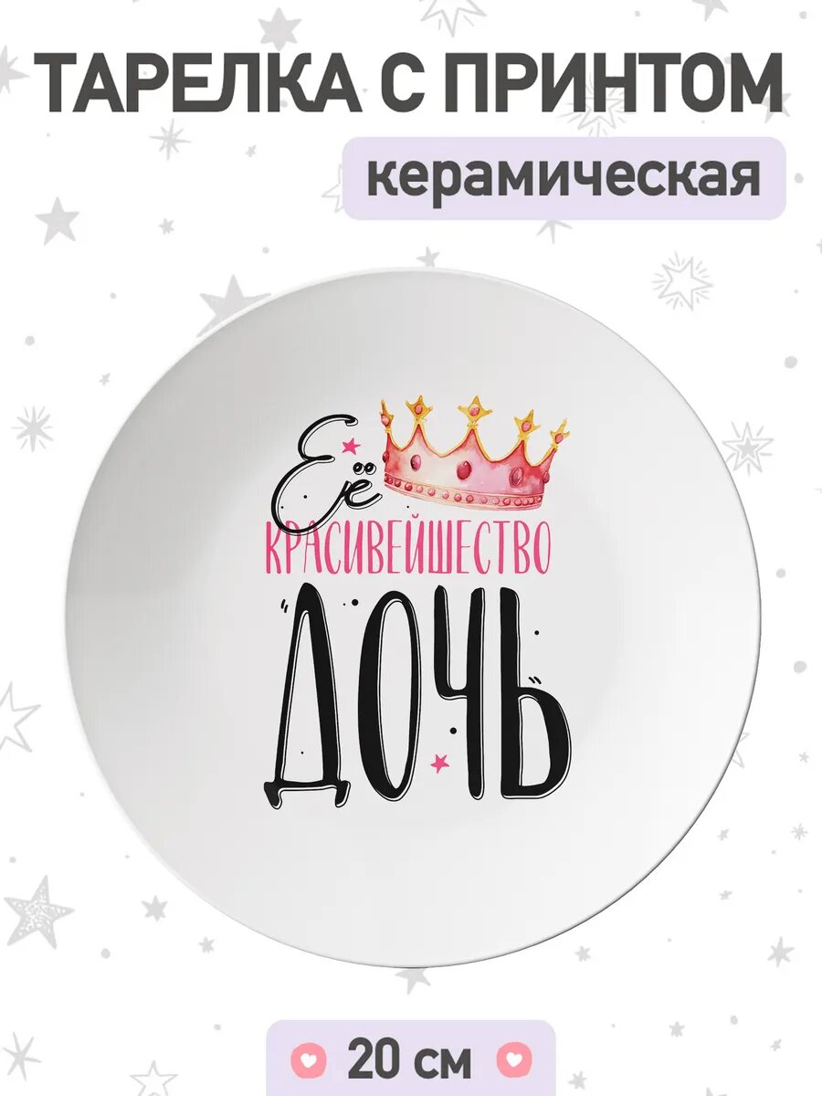 Тарелка с рисунком подарок маме