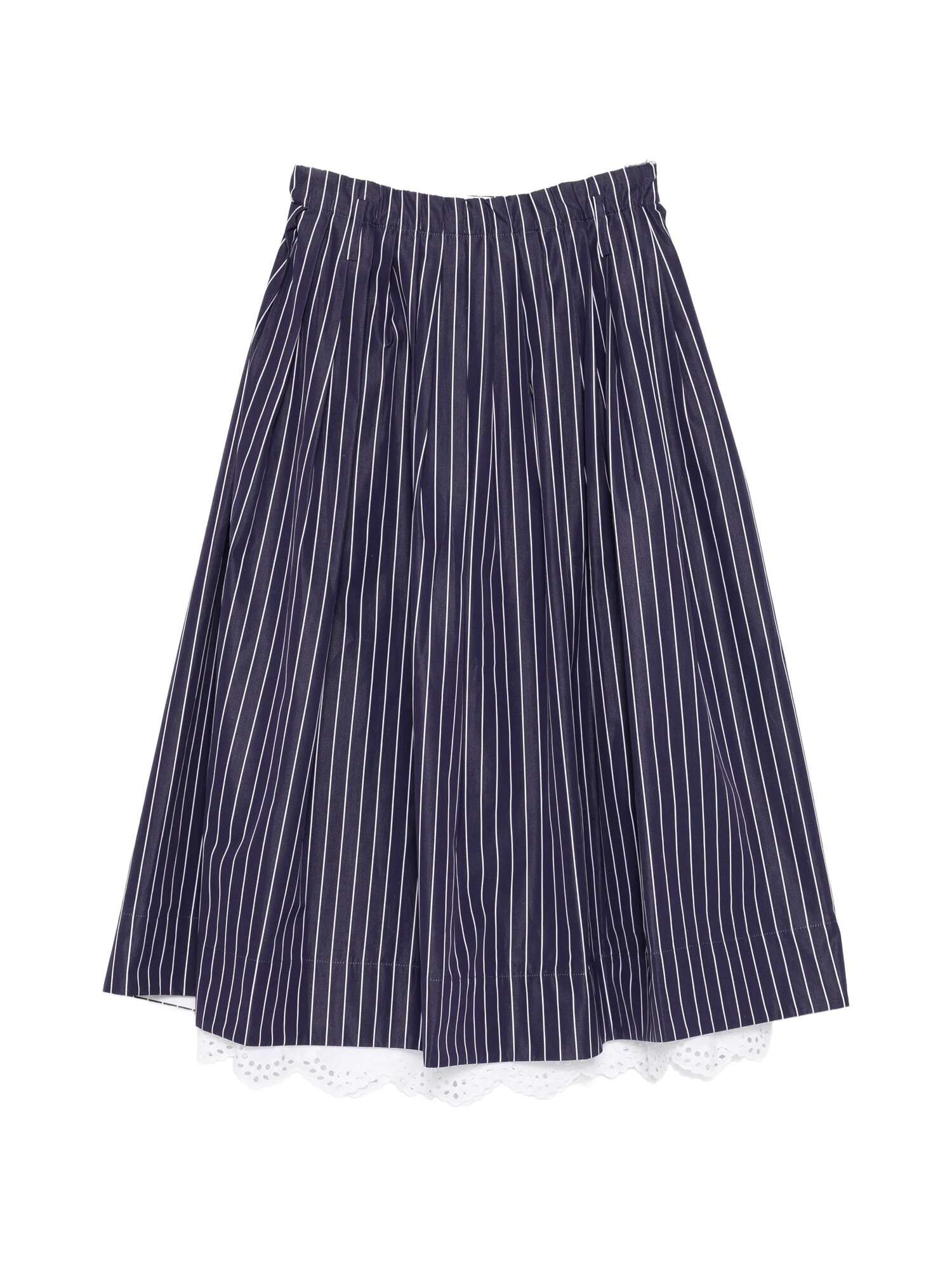 Юбка Lace-hem pinstriped midi skirt