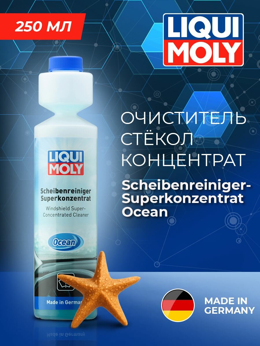 Очиститель стекол суперконцентрат Liqui Moly "Scheibenreiniger-Superkonzentrat" (океан) 250 мл