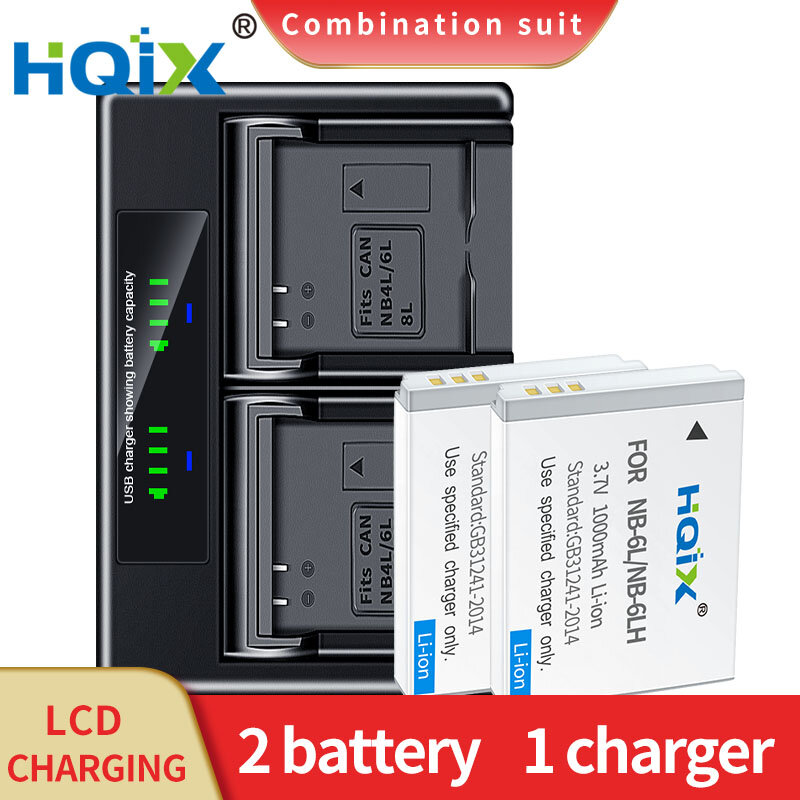 HQIX для Canon PowerShot S120 SX540 D30 S200 S90 SX530 SX700 SX600 SX510 SX240 SX170 D10 камера NB-6L 6LH Двойное зарядное устройство Аккумулятор