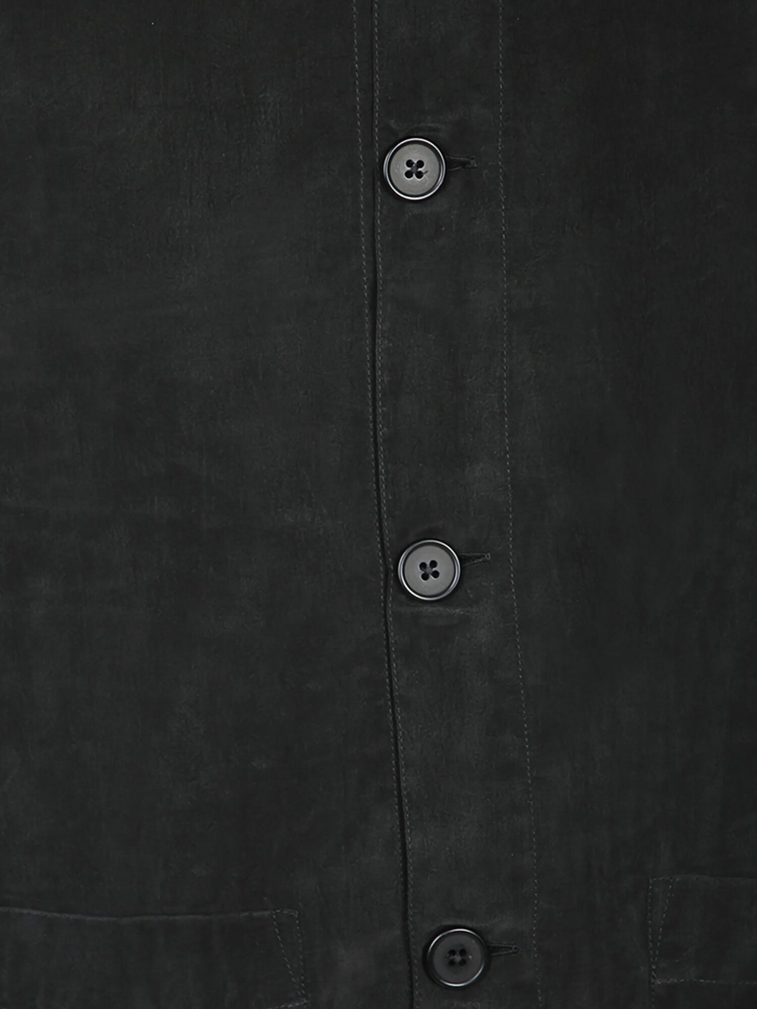 Куртка Officine Generale Soren mandarin-collar button-up jacket, размер 46, black/black — фото 1