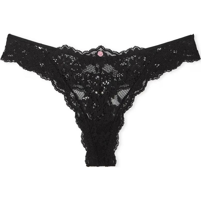 Стринги женские Victoria's Secret DREAM ANGELS кружевные, черные, XS EU