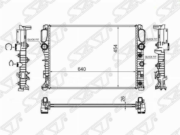 Радиатор SAT MB0011 Mercedes-Benz E-Class 02-09 / CLS-Class 04-10