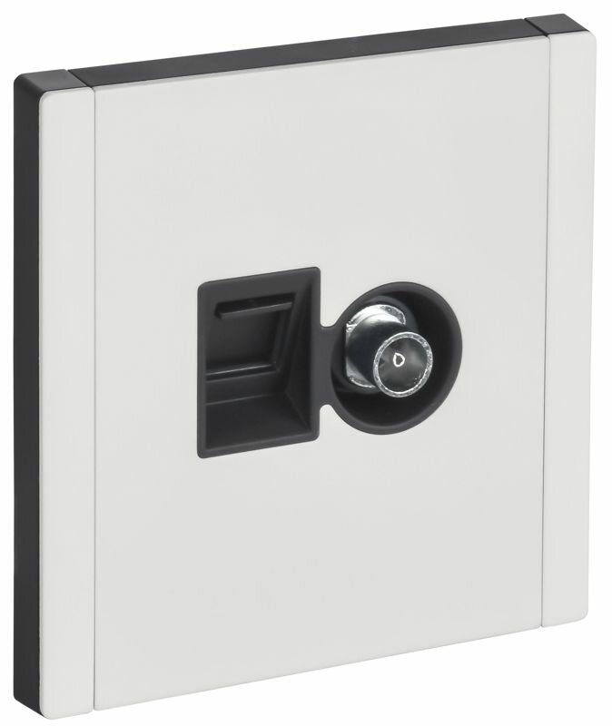 Розетка 2-м FORTE&PIANO FP236M TV+RJ45 кат.5E бел. IEK FP-AK20-1-M-K01