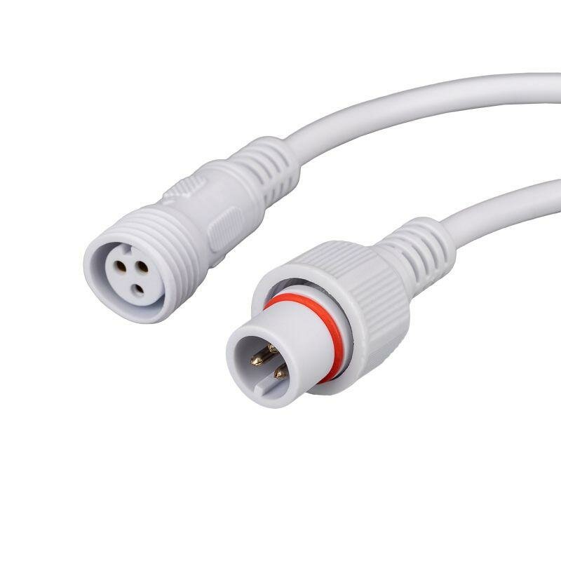Кабель соединительный (3pin) герметичный (IP67) 3х0.5кв. мм 300В бел. Rexant 11-9530