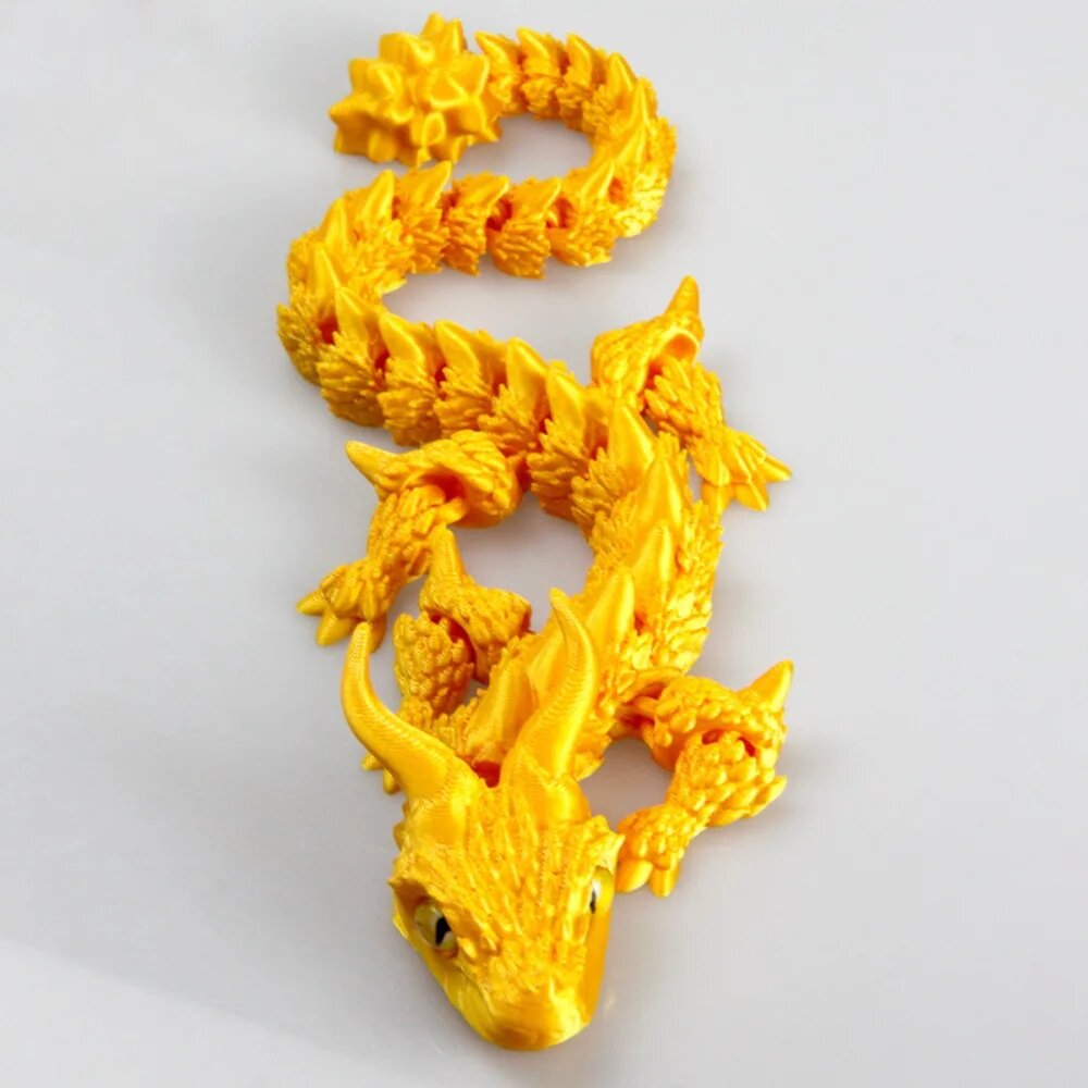 Желтый 3D-печатный дракон, Style E, 31.5 см