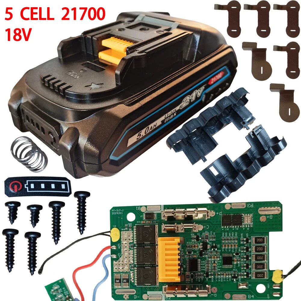 Корпус для 5 аккумуляторов 21700 Makita 18V, Цвет: 5Ah sticker