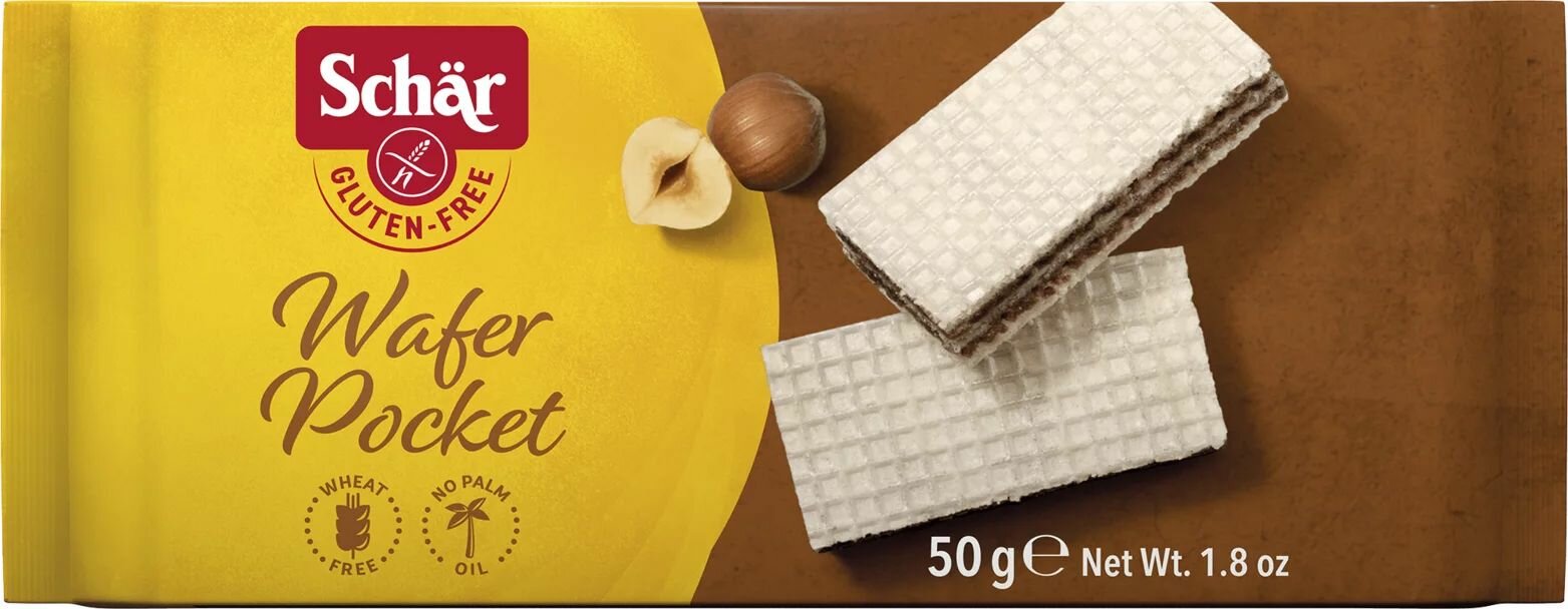 Вафли без глютена с Фундуком Schar Wafer Pocket 10 шт x 50г