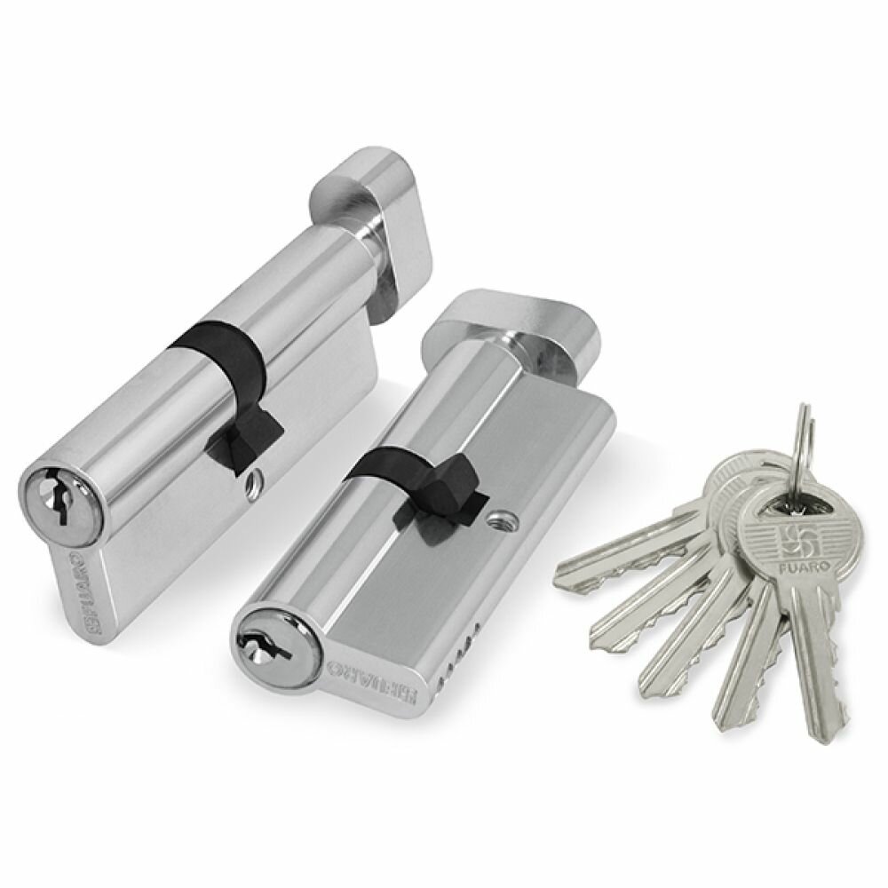 Цилиндровый механизм с вертушкой Fuaro 100 ZM 90 mm /40+10+40/ CP хром 5 кл. 37071