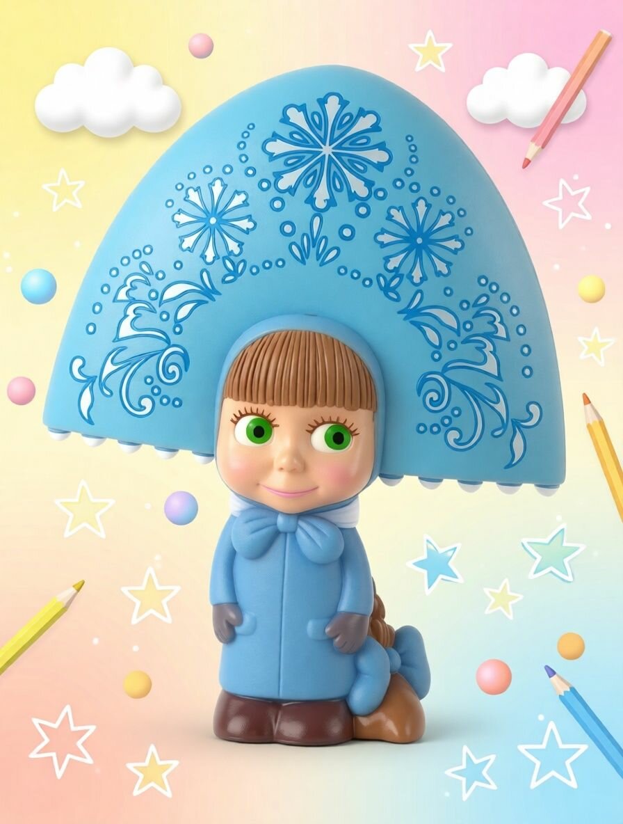 Игрушка для купания ванны "Маша-снегурочка" из ПВХ