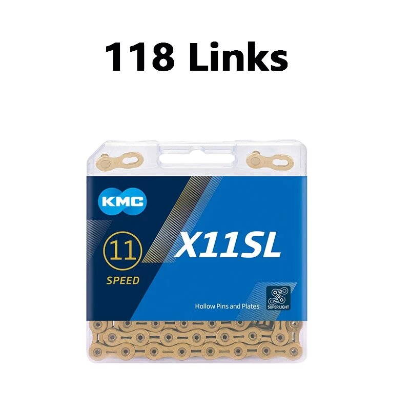 Цепи KMC X9/X10/X11/X12 EL SL для велосипедов 9/10/11/12 скоростей X11 SL gold
