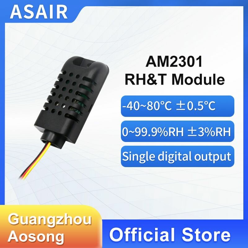 Модуль температуры и влажности Asair AM2301, цифровой выход, дальность передачи 20м