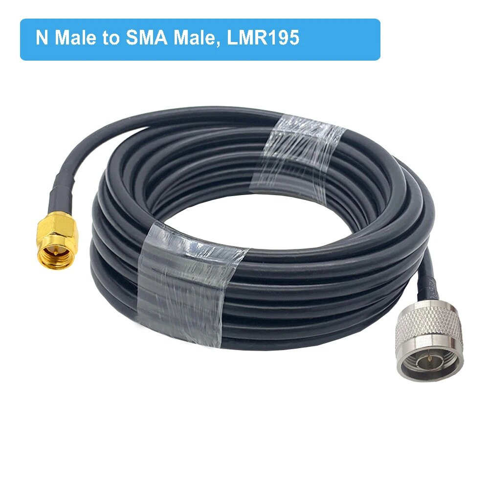 Коаксиальный кабель N Male - SMA Male, LMR195, 0.5 м