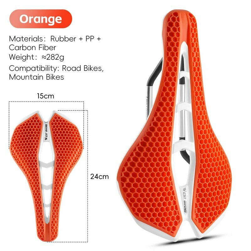 West Biking 3D седло для дорожного велосипеда 150 мм Оранжевый, A Orange