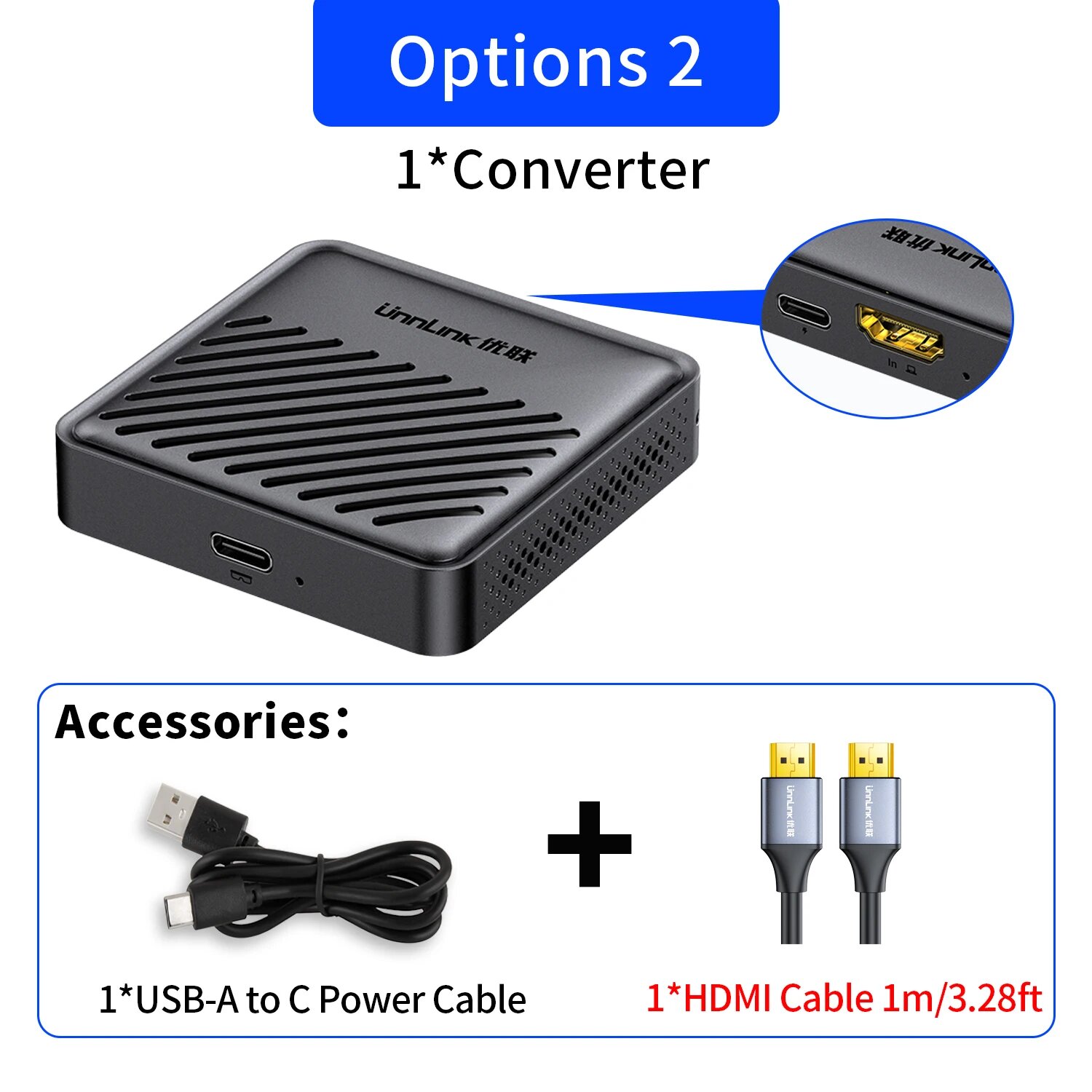 Unnlink Конвертер HDMI в Type-C 2241 для AR-очков HD Cable