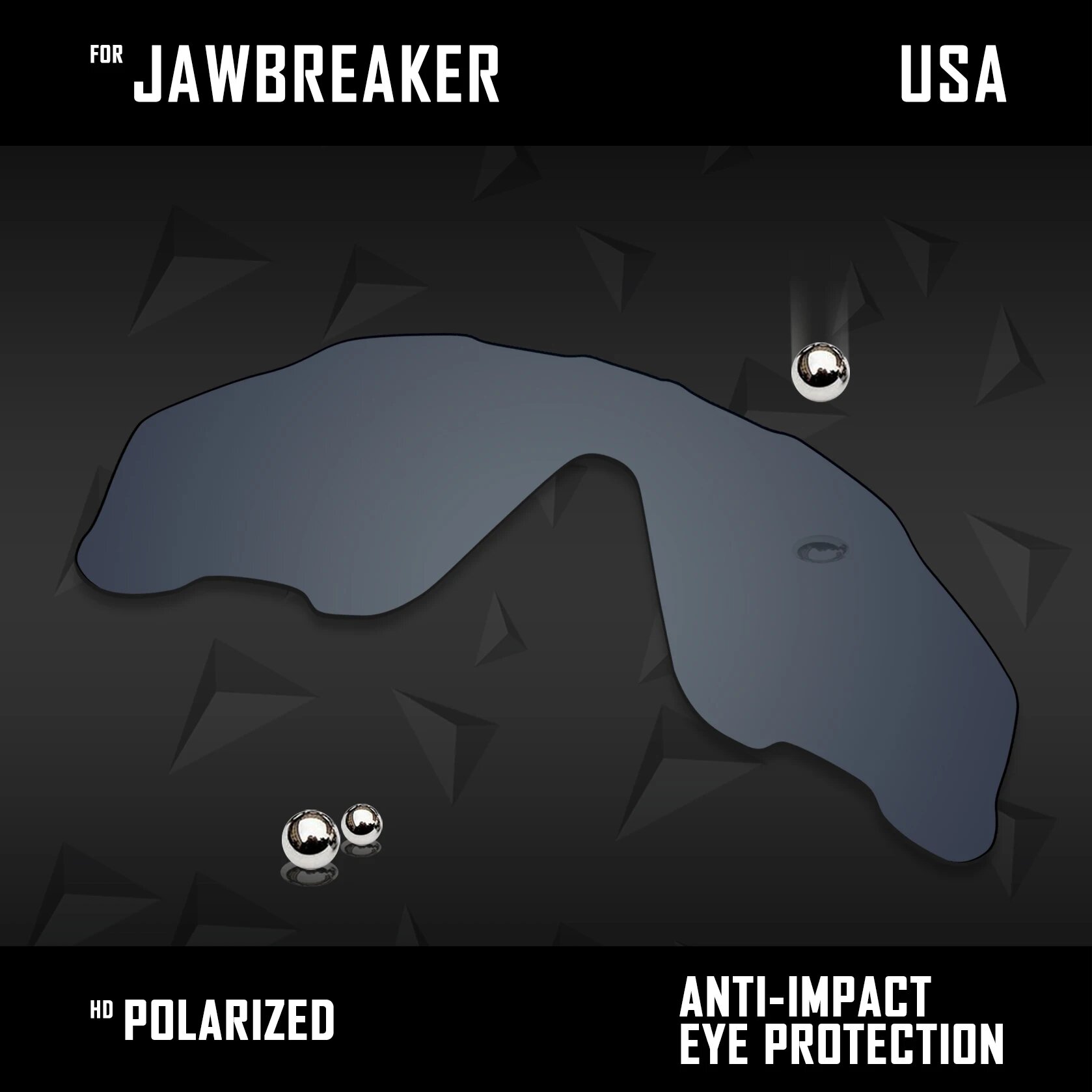 Линзы OOWLIT для Oakley Jawbreaker Black Chrome, Черный