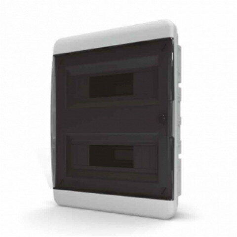 ЩИТ встраиваемый TEKFOR 24 (2X12) модуля IP41 прозрачная черная дверца BVK 40-24-1