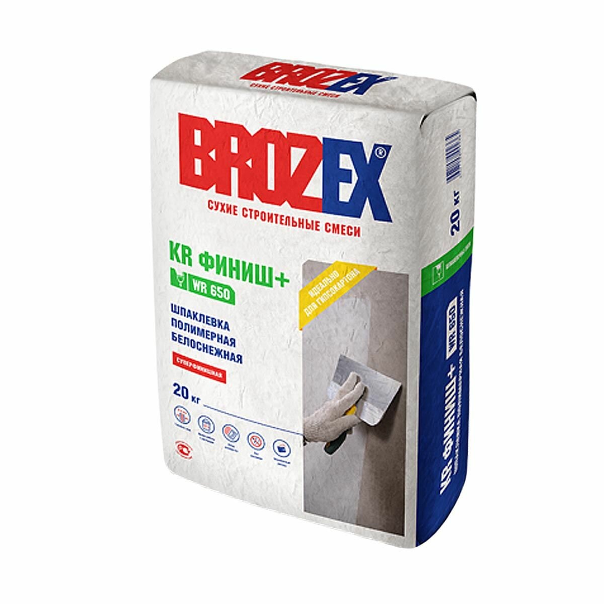 Шпаклевка полимерная WR 650 KR Финиш+ 20 кг BROZEX