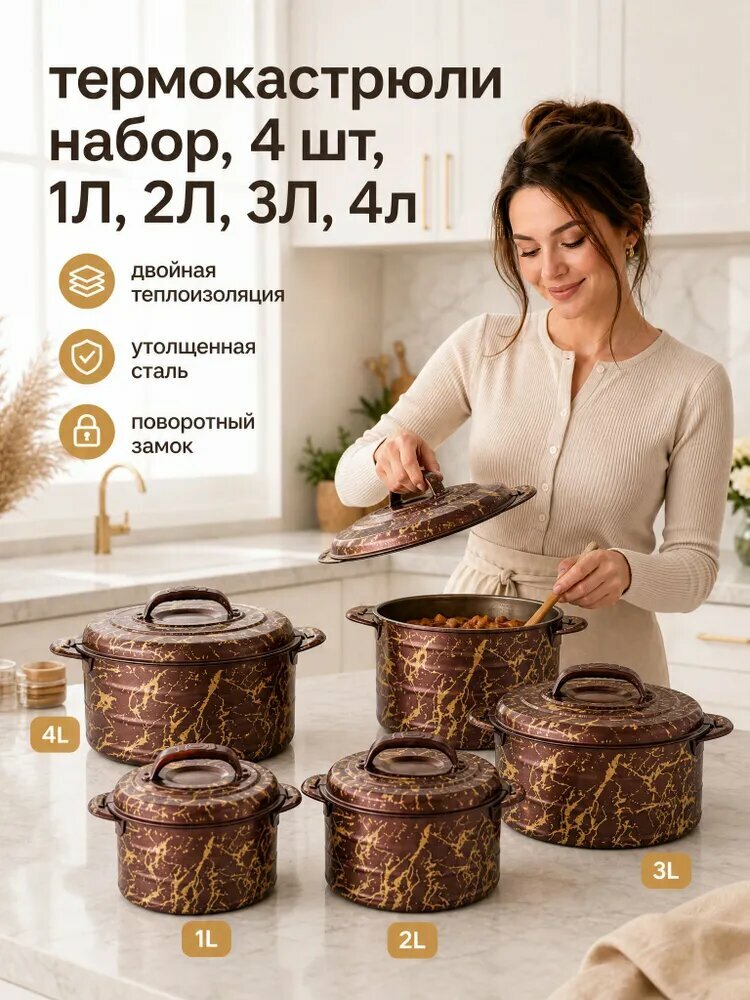 Термокастрюля 1 л, 2 л л.