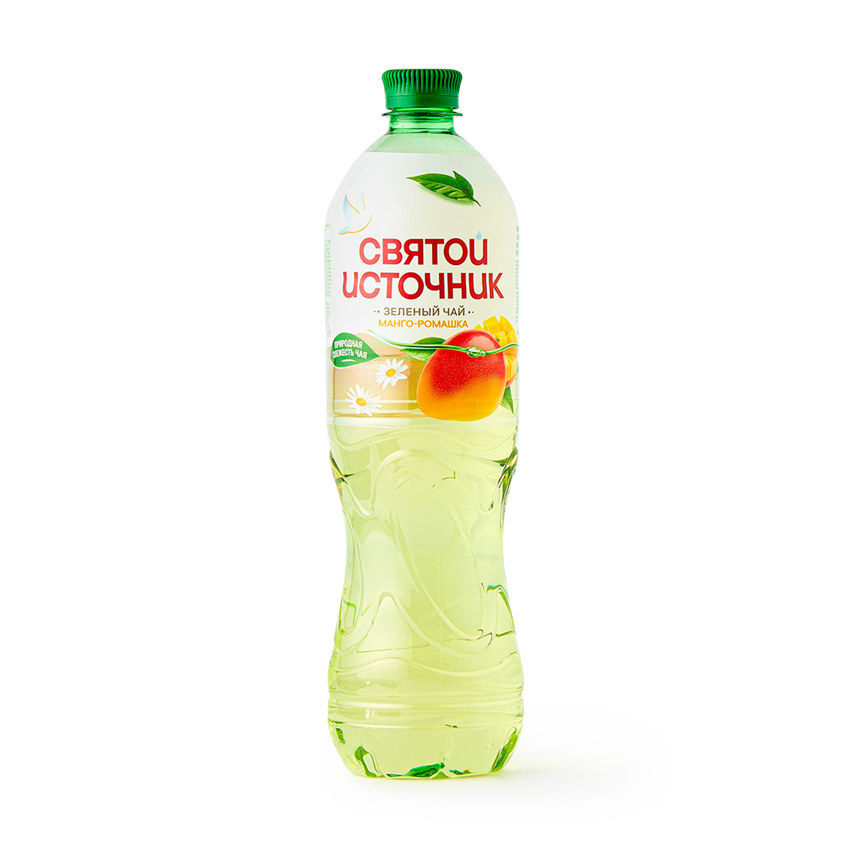 Чай холодный Святой Источник, зеленый, манго-ромашка, пластиковая бутылка, 1 л