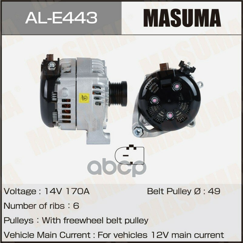 Генератор BMW 1-Series (F20) 2010-2016 Masuma арт. AL-E443
