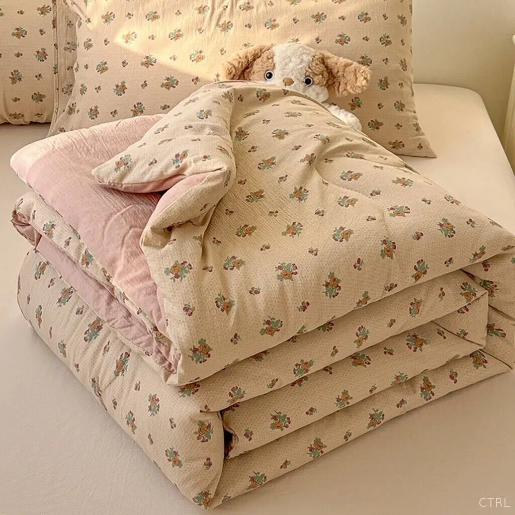 Летнее тонкое стеганое одеяло Cotton cloud cotton super soft с кондиционером-весенний бутон 200x230см