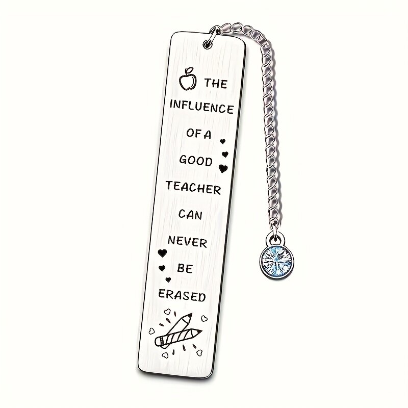 Закладка для книг из нержавеющей стали с надписью на английском 'The Influence of a Good Teacher Can Never Be Erased', синяя, подарок на День учителя