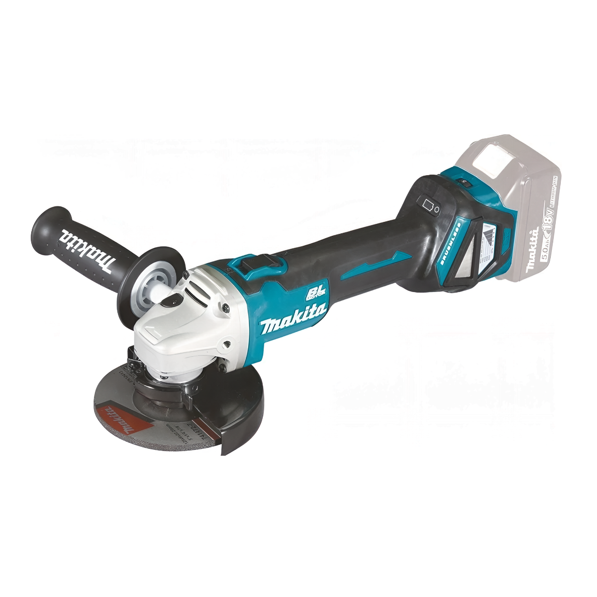 Шлифовальная машина Makita DGA511Z черно-бирюзовый, аккумуляторная, до 8500 об/мин