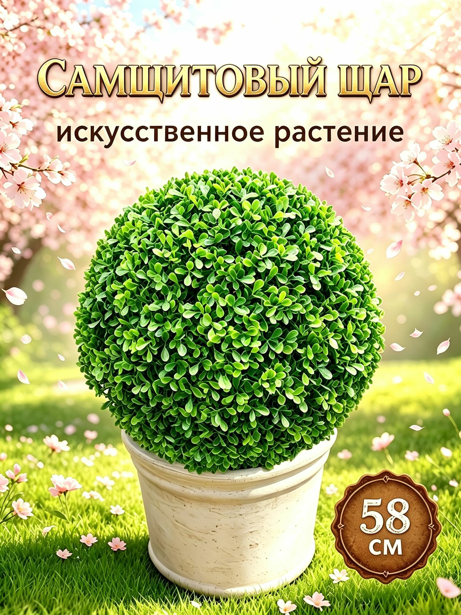 Искусственные цветы Гортензия 1 шт бежевый, темно-зеленый