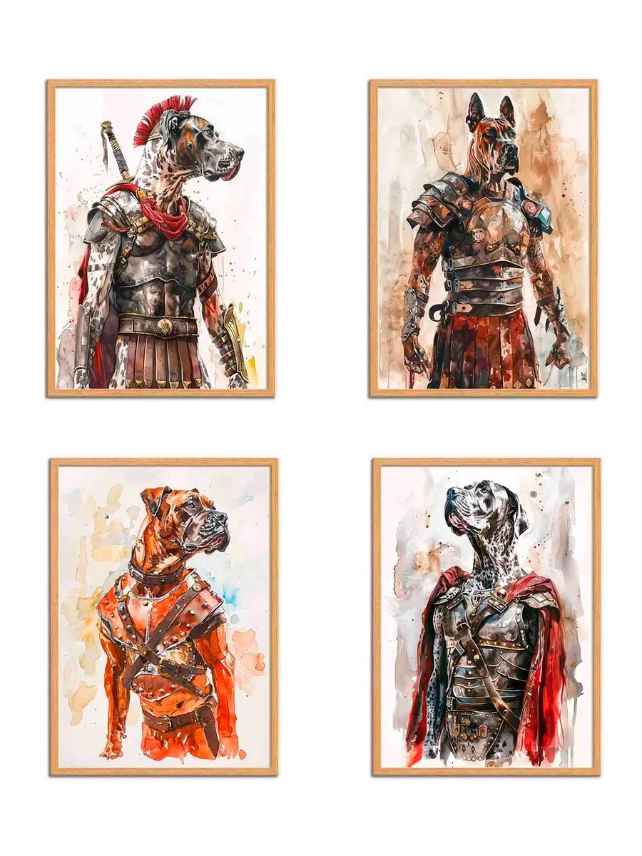 Немецкий дог Гладиатор, 4 Плаката, 30x21см