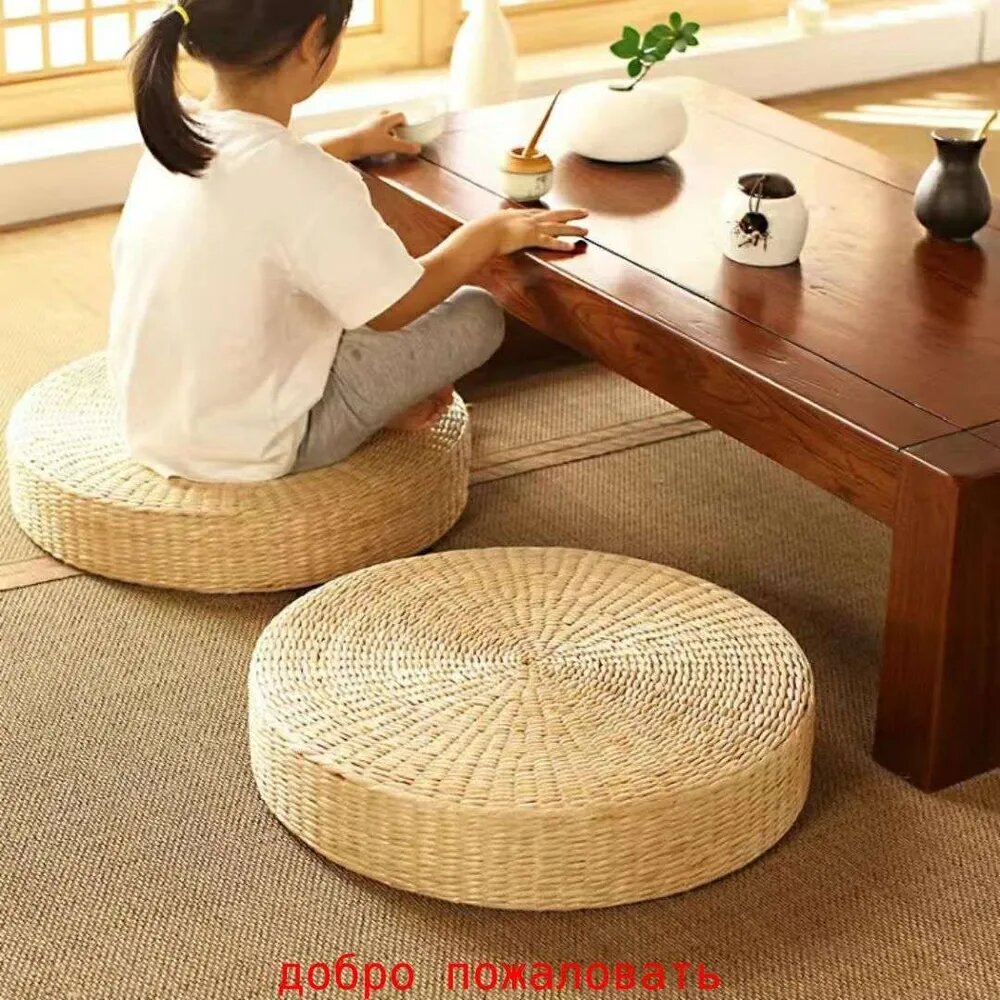 Подушка на стул zuodian 40*6 см, круглая, 40x40 см, соломенная, ручной работы