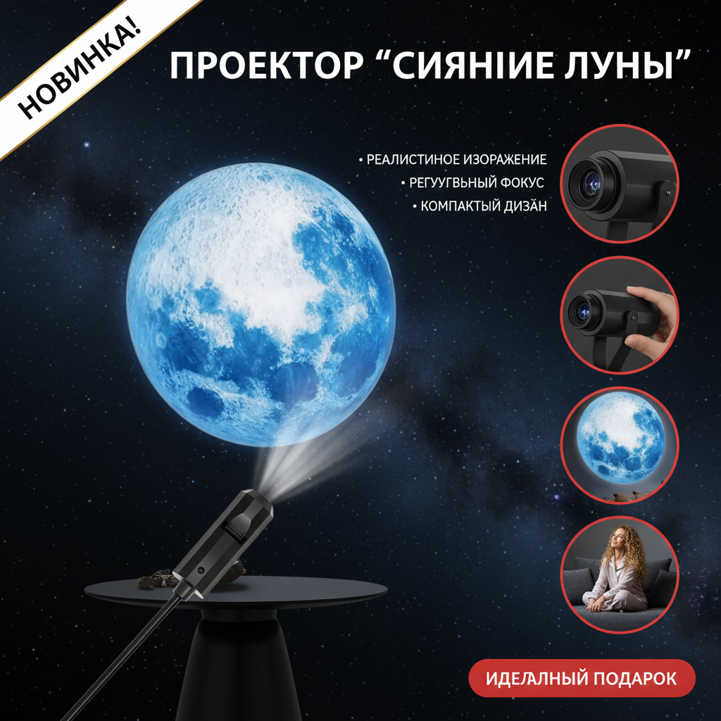 USB проектор ночник Луна-Земля с 10 планетарными узорами для спальни и детской