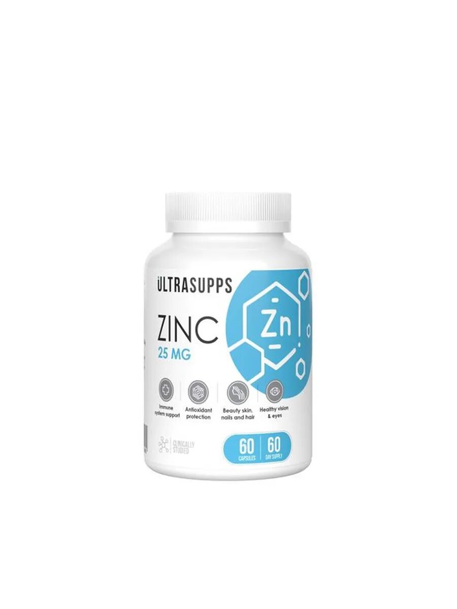 Цинк UltraSupps/Ультрасаппс капсулы 346мг 60шт