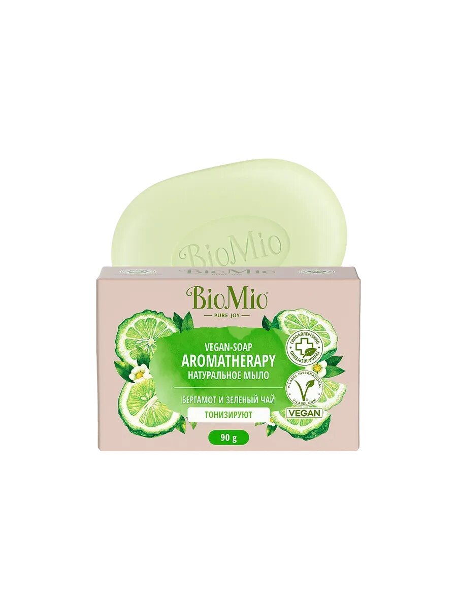 BioMio Bio-Soap Натуральное мыло Зеленый чай и эфирное масло Бергамота 90 г 1 шт