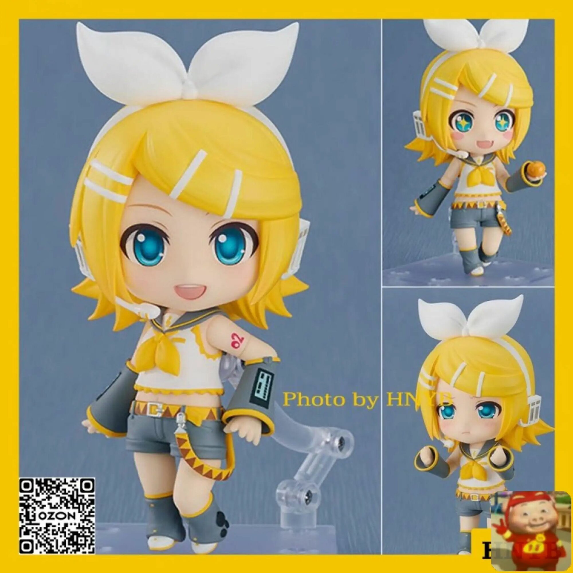 Фигурка вокалоид Рин Кагаминэ / VOCALOID Rin Kagamine Нендороид Подарок для фаната (10 см) 2840