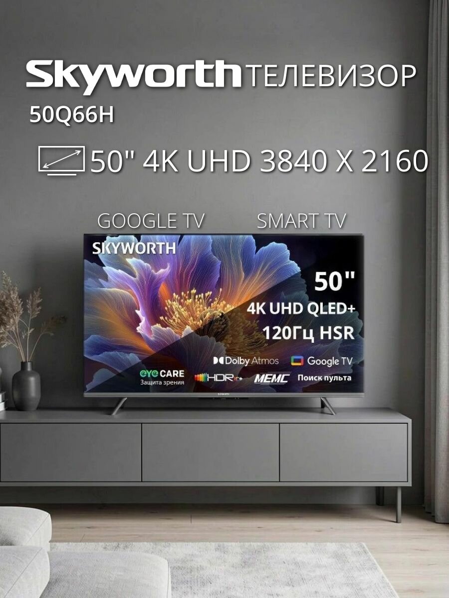50" Телевизор Skyworth 50Q66H Black