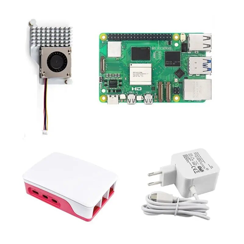 Разработка Raspberry Pi 5 8ГБ с радиатором и корпусом Green EU Plug