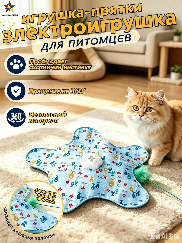 Игрушка для кошек и котов интерактивная "Прятки" со звуковыми эффектами и встроенным аккумуляторомная "Прятки" со звуковыми эффектами и встроенным аккумулятором