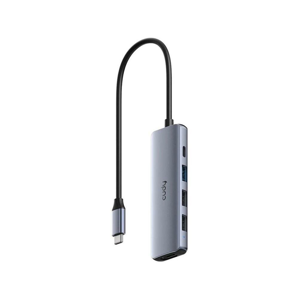 Док-станция USB Cudy UH405, 5-в-1 USB-C: 1x USB-C 3.0, 1x HDMI (4K@30Hz), 1x USB-C PD 100W, 1x USB-A 3.0, 2x USB-A 2.0