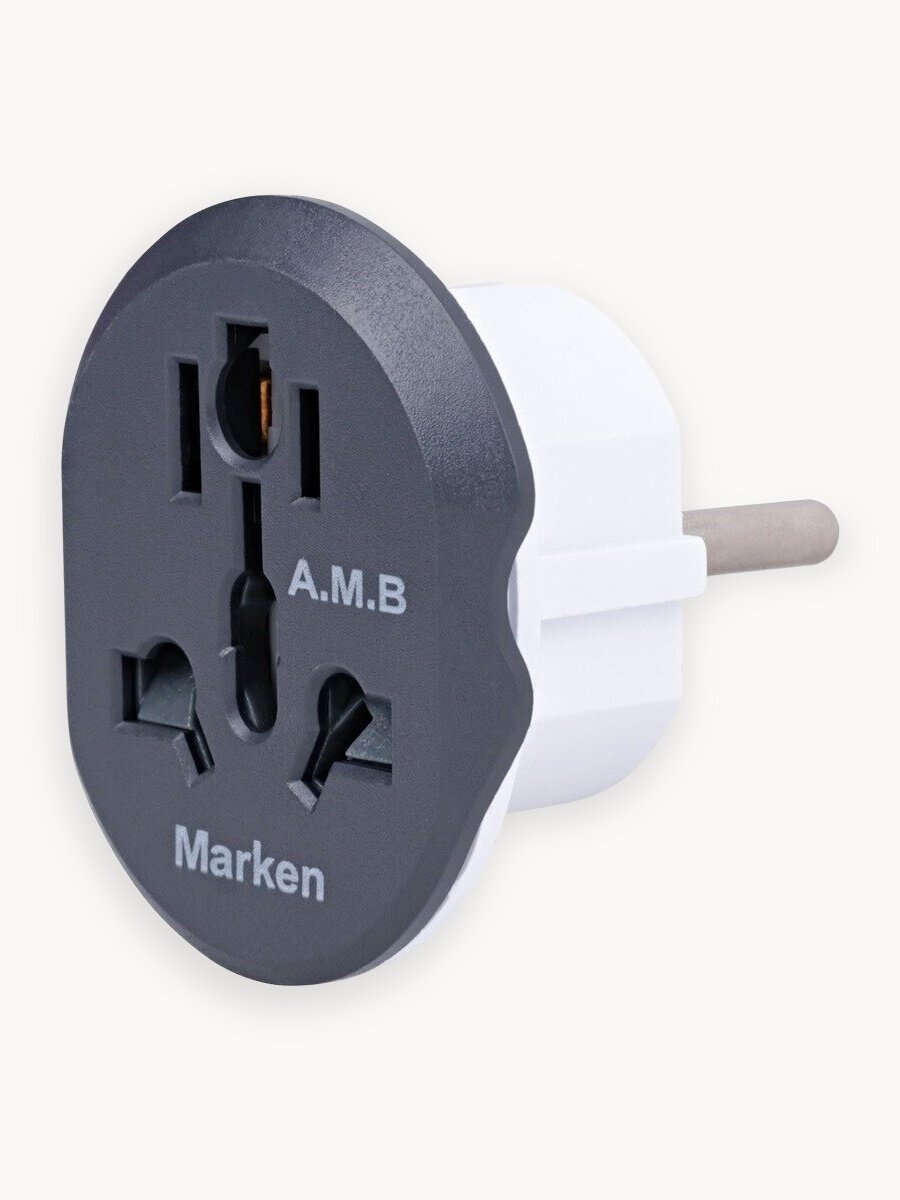 Универсальный сетевой переходник MarKen 16A, 2500 Вт, CH/EU/UK/HK/IN, белый/серый